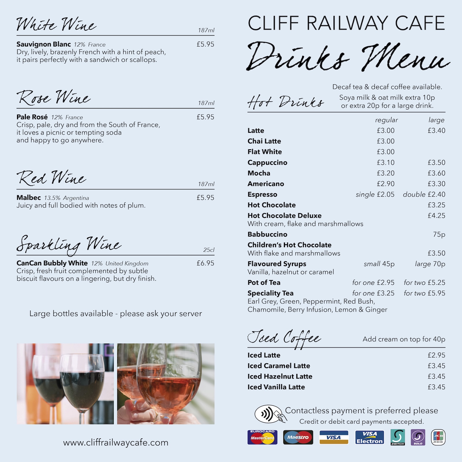 Menus – The Cliff Railway Cafe