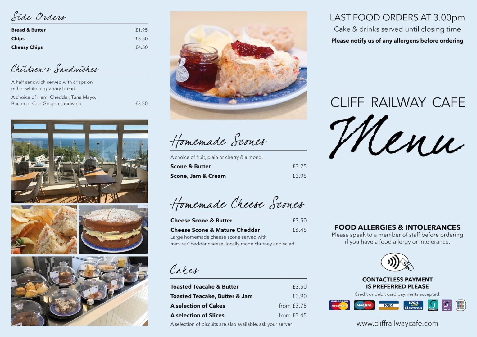 Menus – The Cliff Railway Cafe